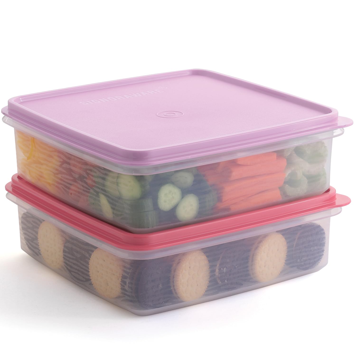 Amazon.com: Plastic Storage Containers with Lids – 2-Pack 3L Cupcake ...