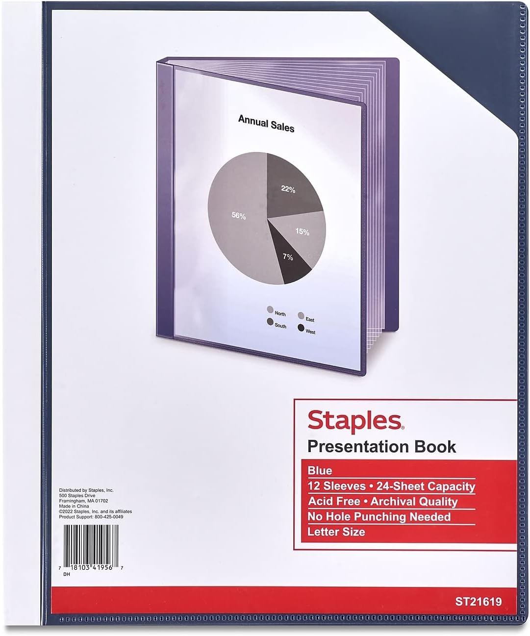 Amazon.com : Staples Presentation Book - 12 Individual Sleeves : Office ...