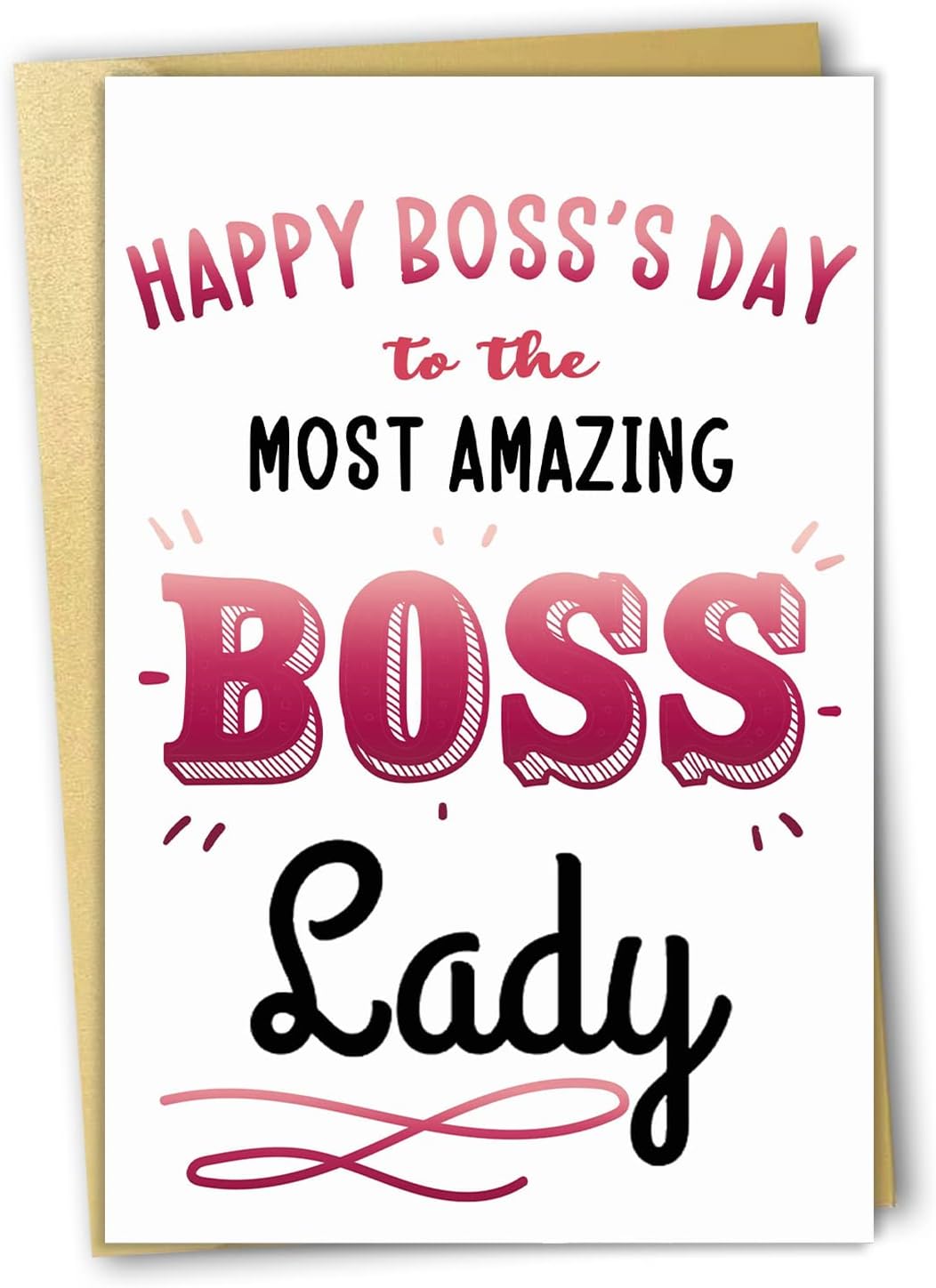 Tarjeta única del día del jefe para la dama jefa, precioso regalo del ...