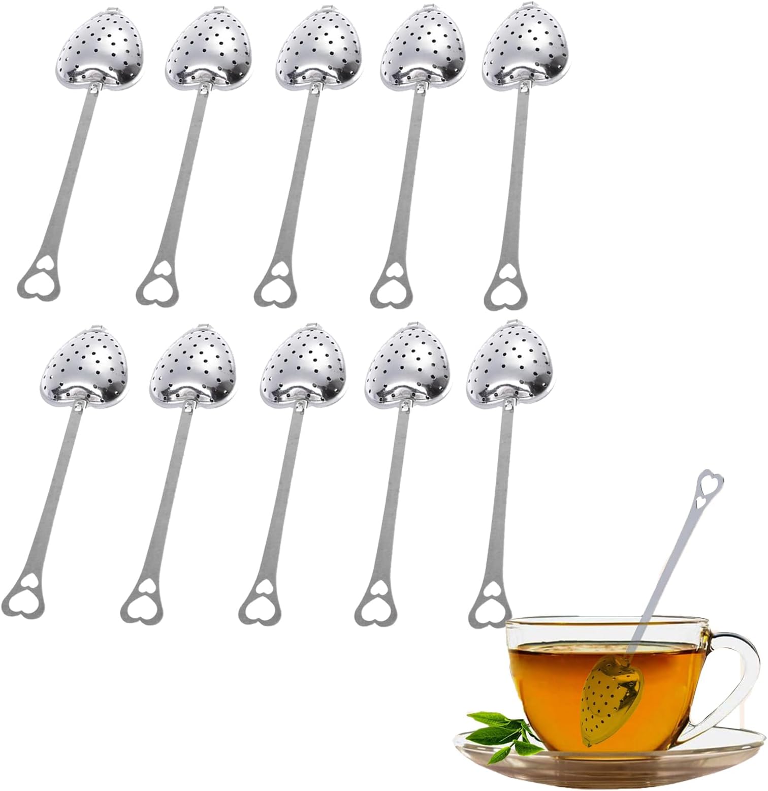 Amazon.com: ZIIVARD 50 Pieces Tea Infuser Stainless Steel Long Grip ...