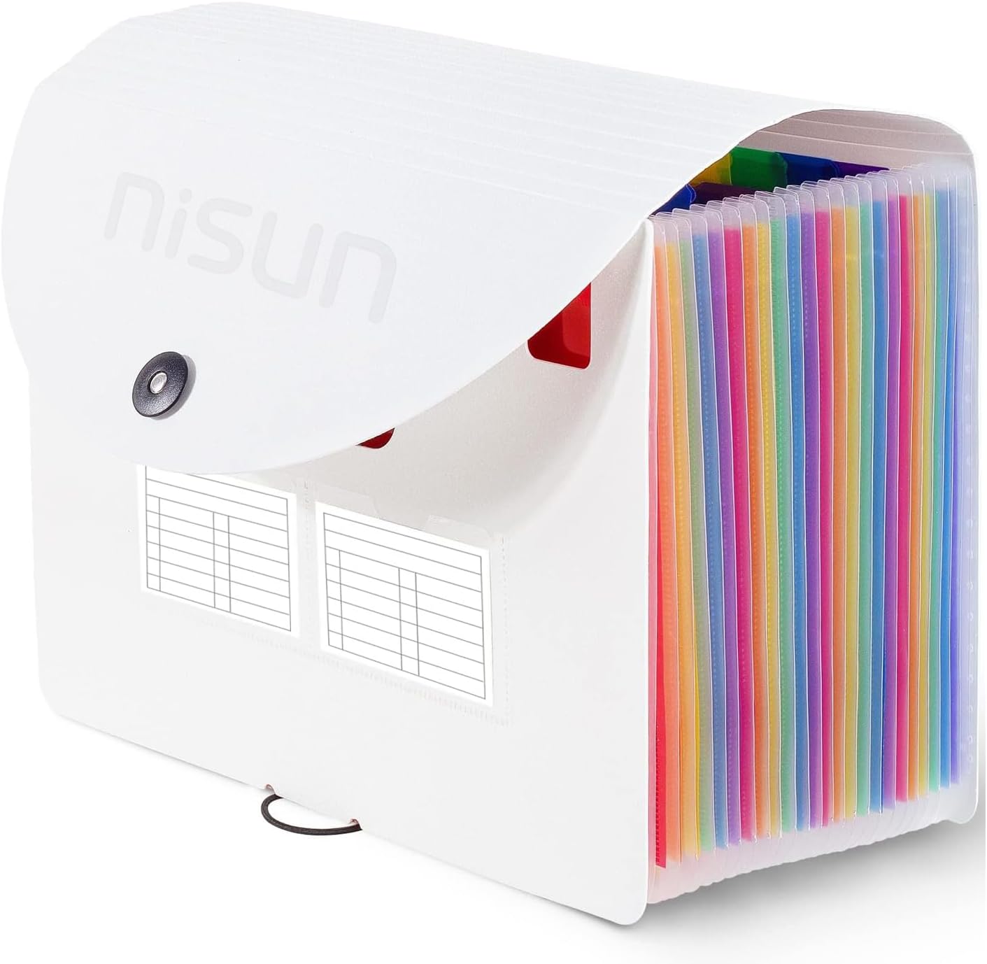 NISUN 24 Pockets File Organizer, Expanding File Folder, Plastic Letter ...