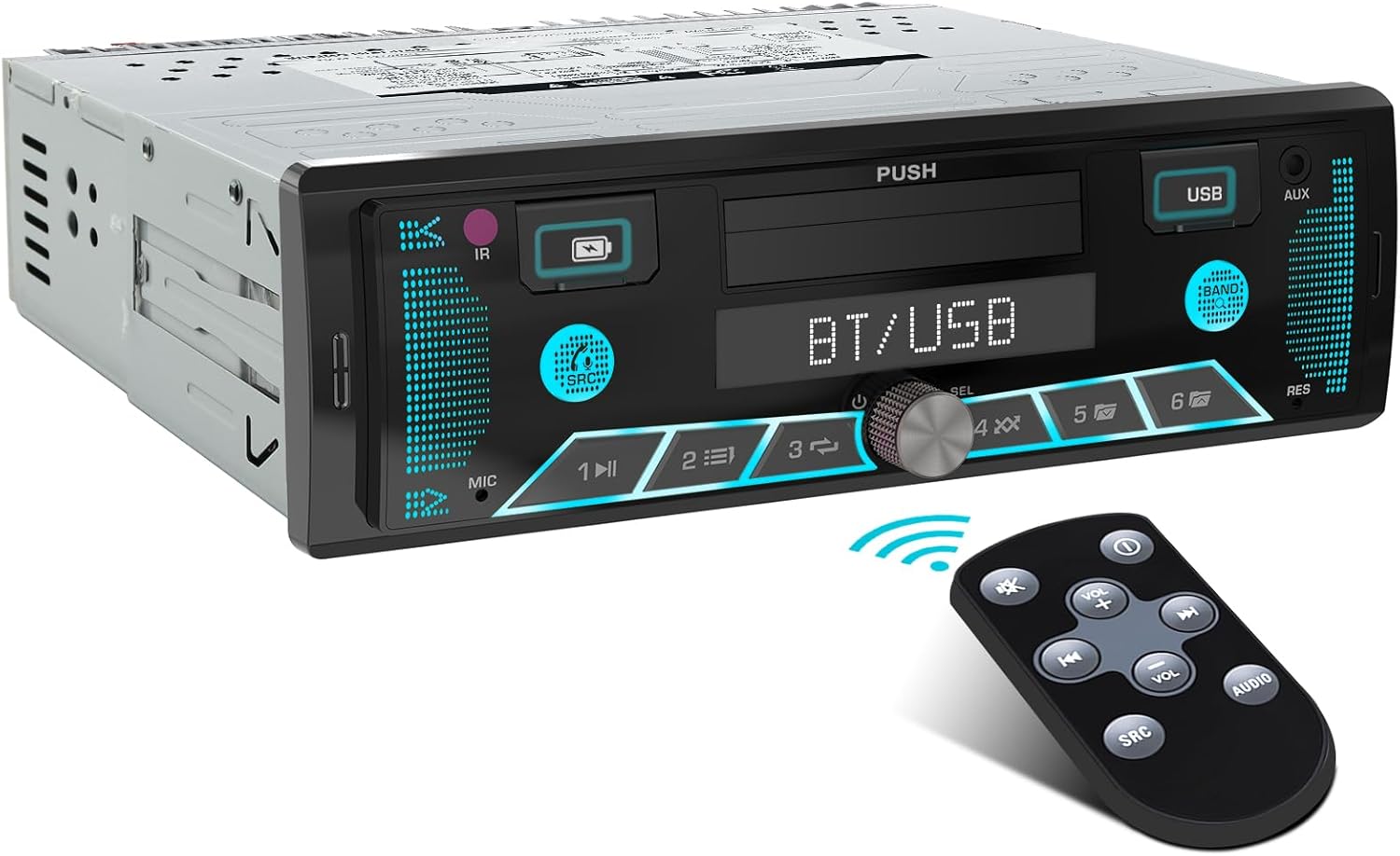 Amazon.com: Single Din Car Radio Receiver: Bluetooth Car Stereo with ...