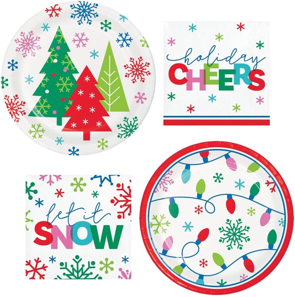 Amazon.com: Merry Everything Christmas Party Supplies | Bundle Includes ...
