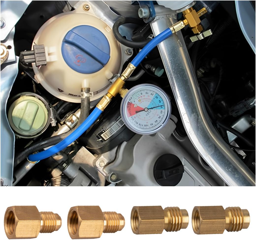 Amazon.com: zipelo 2 Pieces 6015 Brass Car Refrigerant Tank Adapter & 2 ...