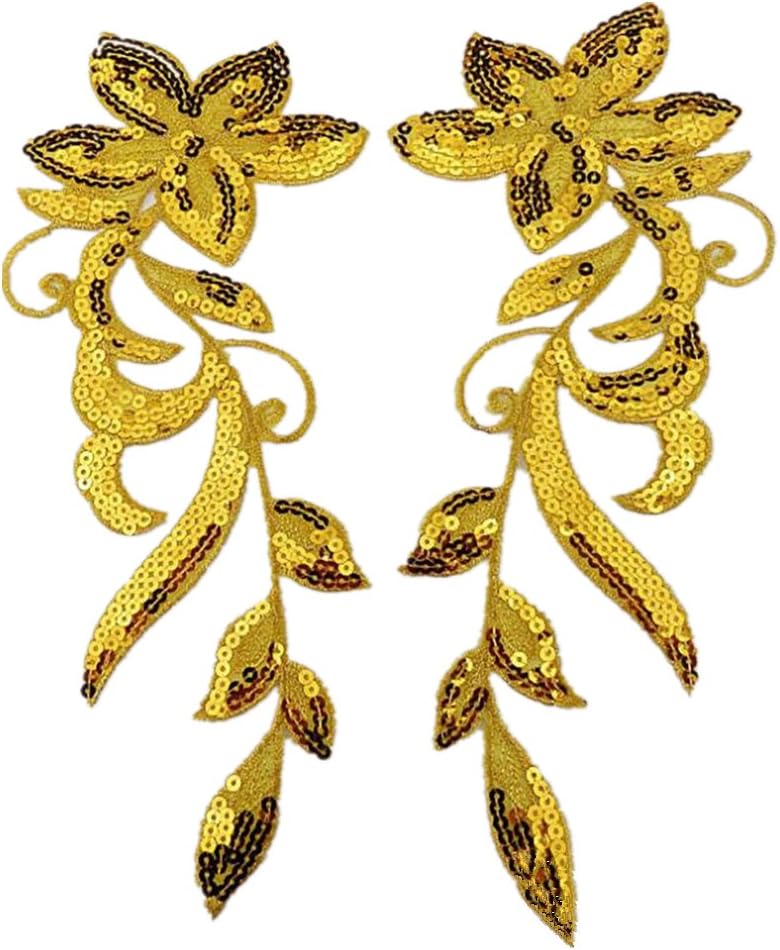 Amazon.com: ULTNICE 5 Pairs Gold Flower Embroidery Patch Embroidered ...