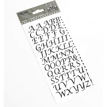 15mm Script Black Glitter Self Adhesive Alphabet Sticker Letters Craft ...
