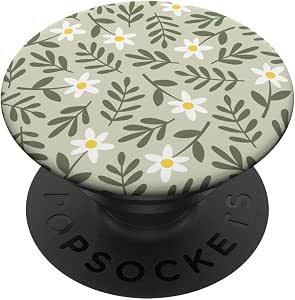 Amazon.com: Daisy Flower Pattern Plant Leaf Floral Boho Sage Green ...