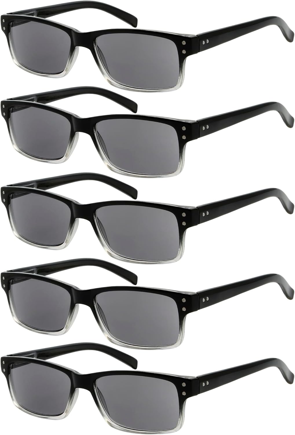 Amazon.com: Eyekepper 5 Pack Reading Sunglasses for Men Grey Tinted ...