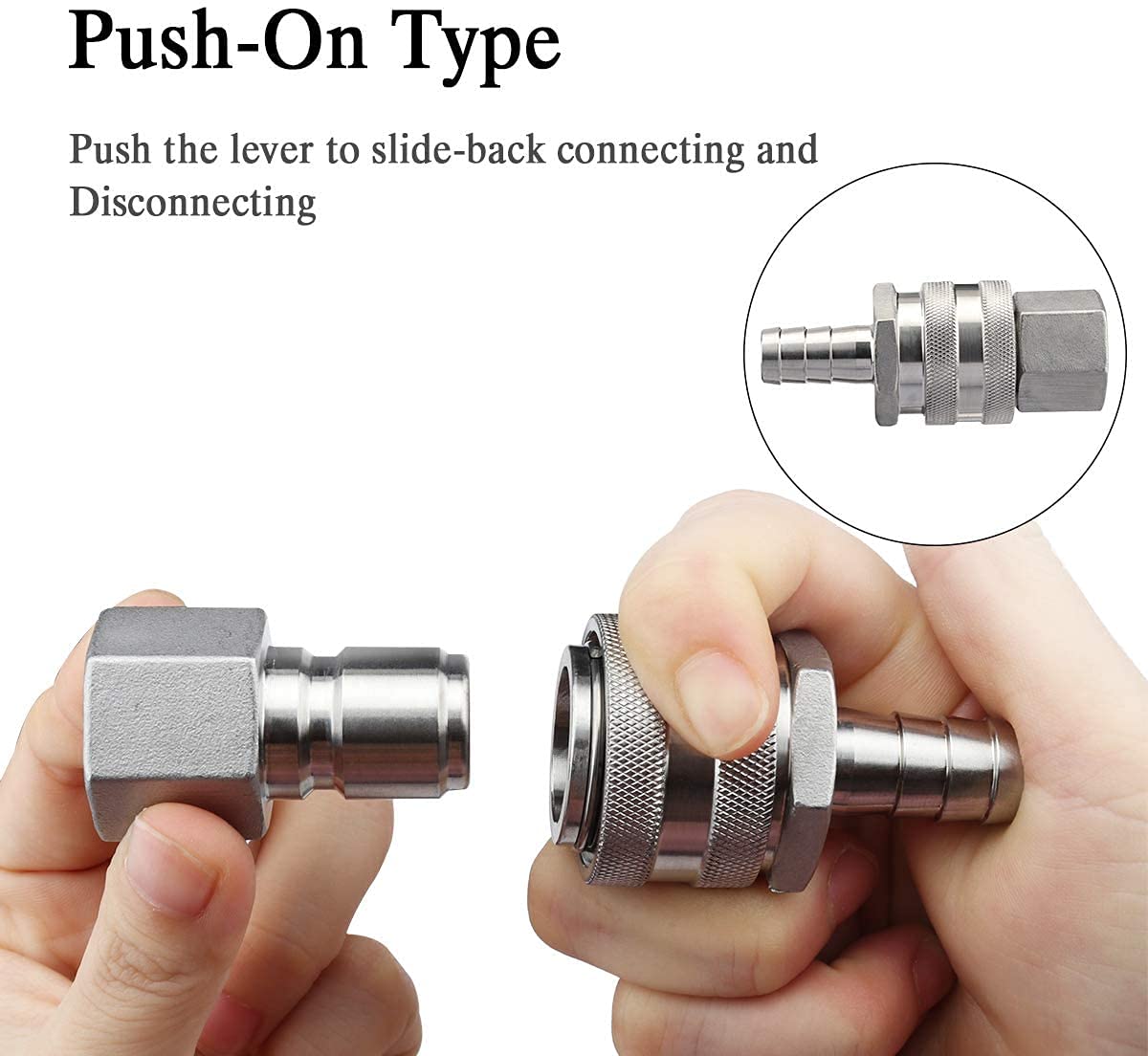 Snapklik.com : FERRODAY Stainless Steel Quick Disconnect Set 1/2 NPT ...