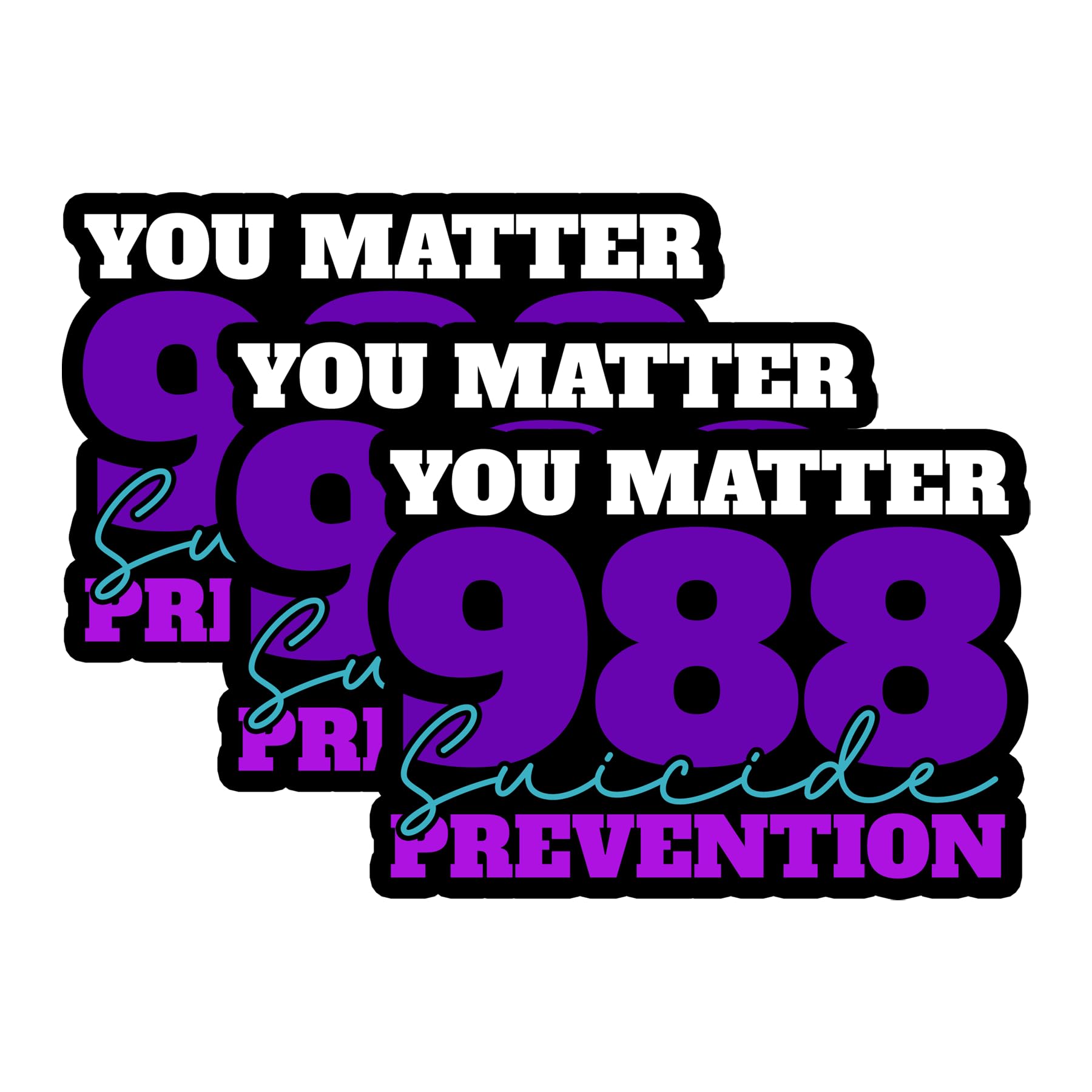Amazon.com: (3PCs) 988 Suicide Prevention Stickers Suicide Prevention ...