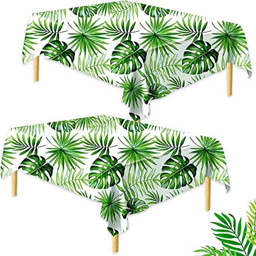 Jc.upin Luau Table Cover, Plastic Rectangular Table Covering, Tropical ...