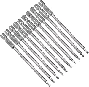 uxcell 10 Pcs T10 Magnetic Torx Screwdriver Bits, 1/4 Inch Hex Shank 3. ...