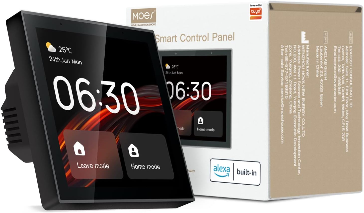 MOES Smart Home Control Panel with Alexa Built-in, 4 inch Touch Screen ...