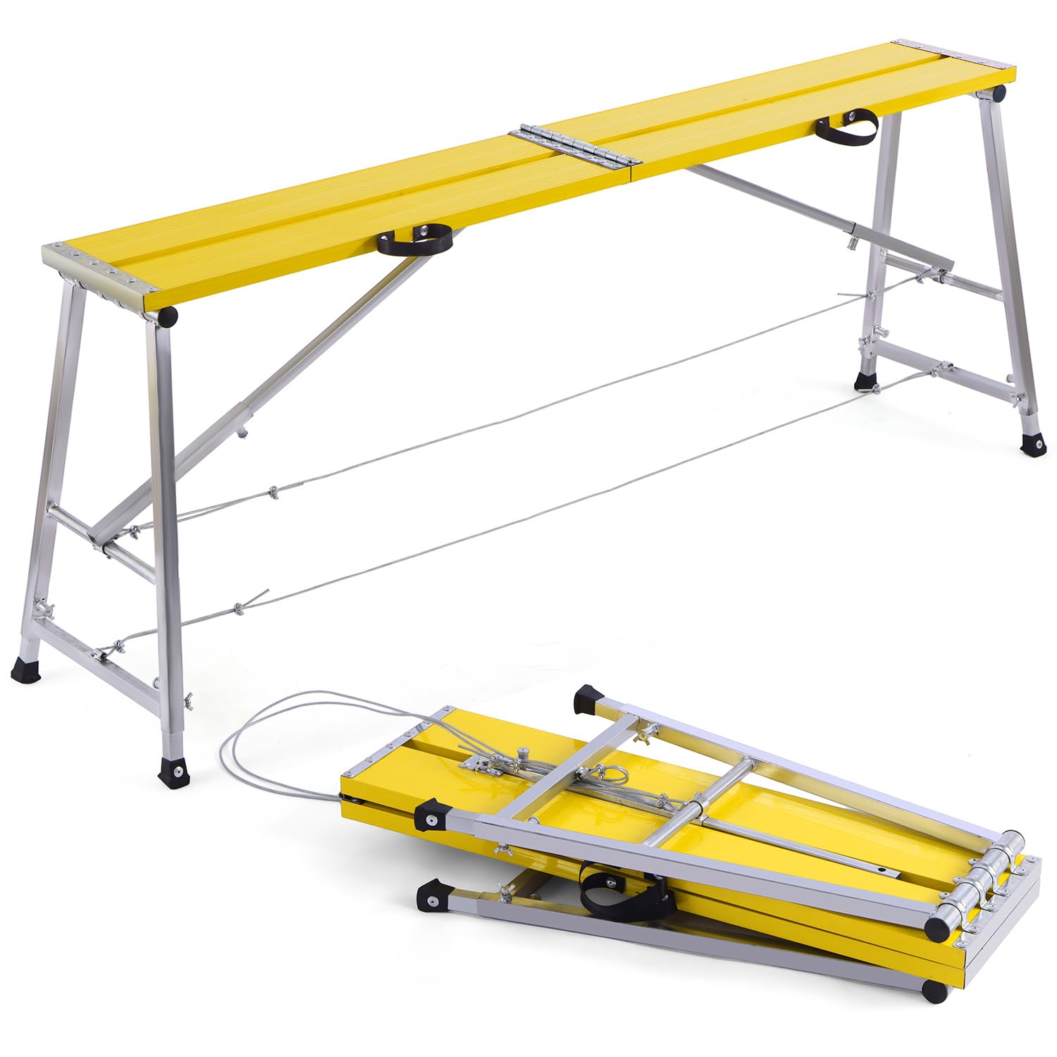Scaffolding Platform,Adjustable Portable Work Platform Ladder,Aluminum ...