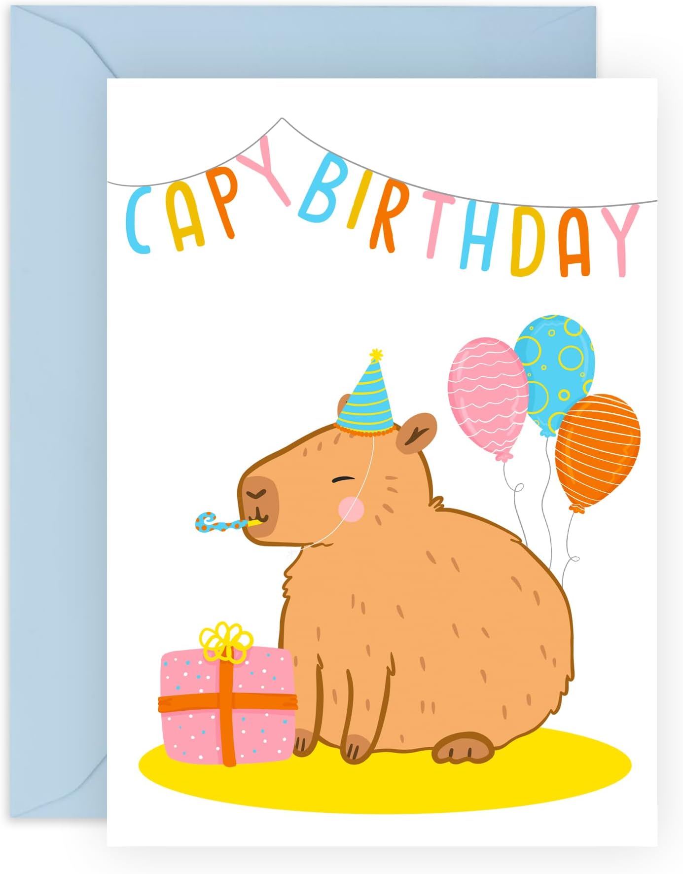 Capybara Birthday Card - Cappy Birthday : Amazon.co.uk: Stationery ...