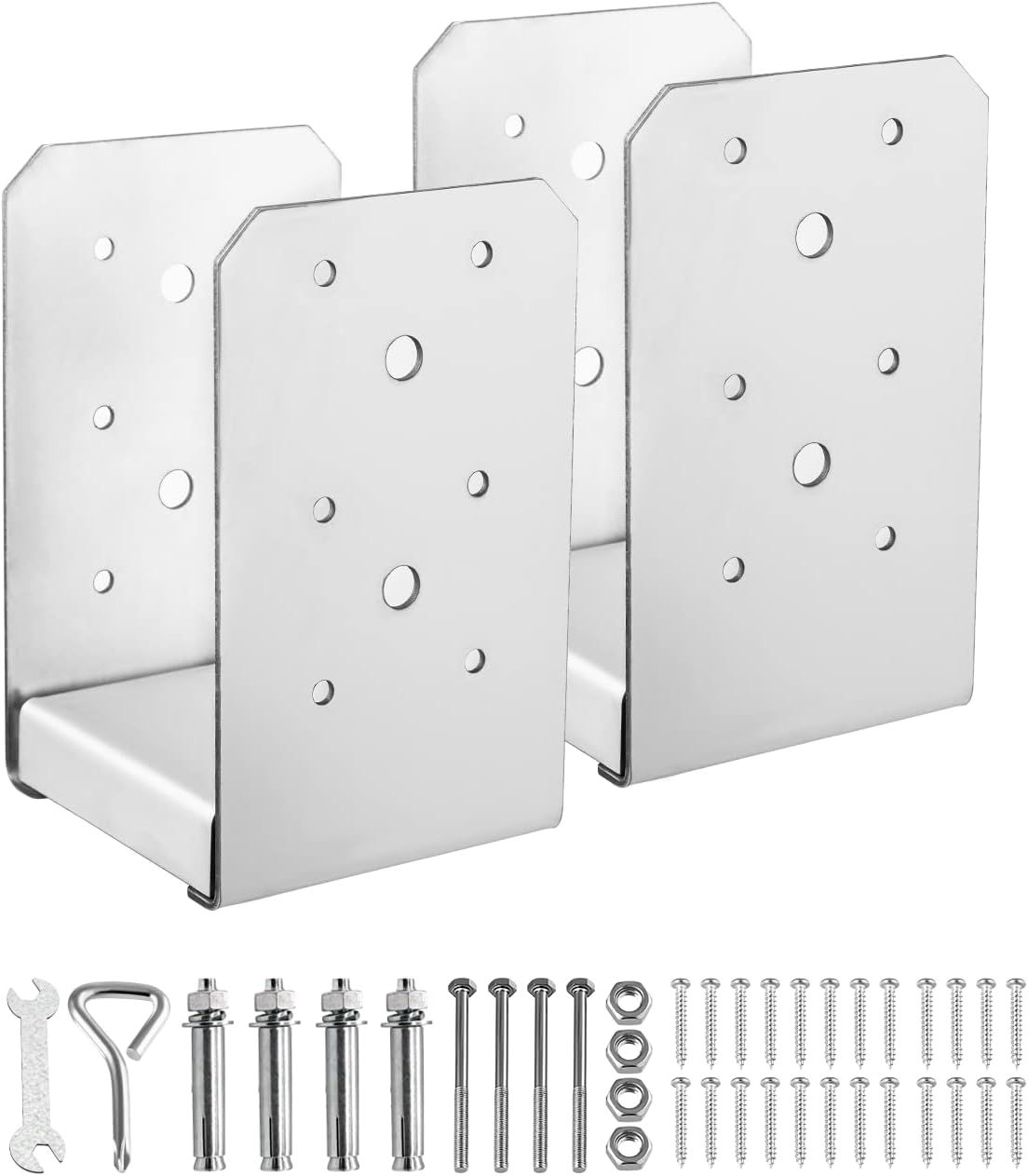 TROPTOLKY Post Base 4"x4" Post Anchor 2pcs Adjustable Post Base ...