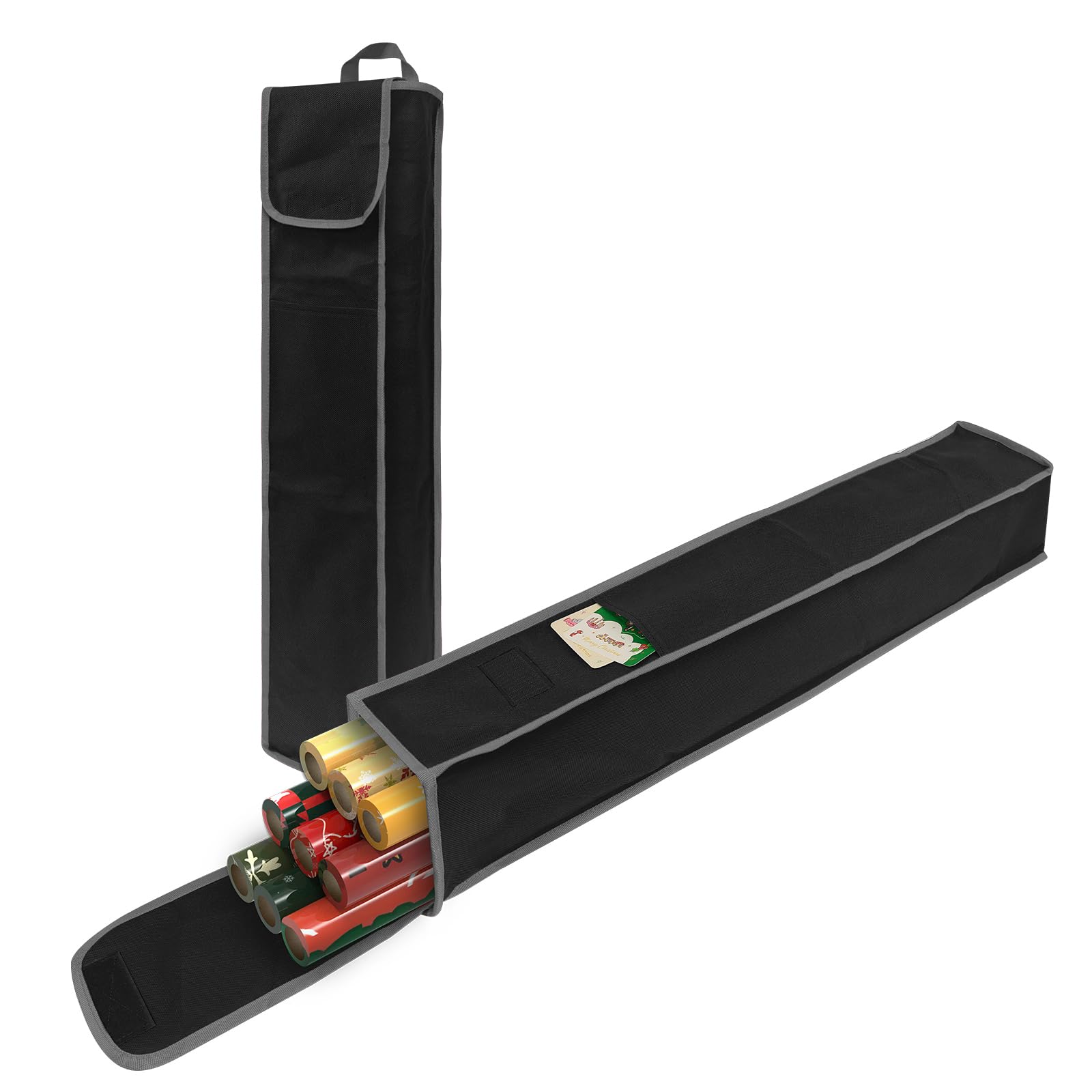 2 Christmas Wrapping Paper Storage Bag- Durable Fabric Wrapping Paper ...