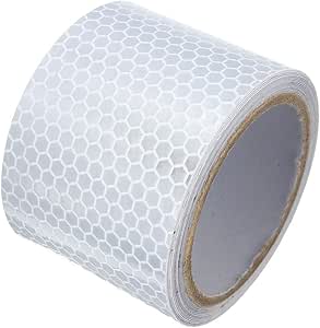Reflective Sticker Night Reflector - Self-Adhesive Warning Tape, White ...
