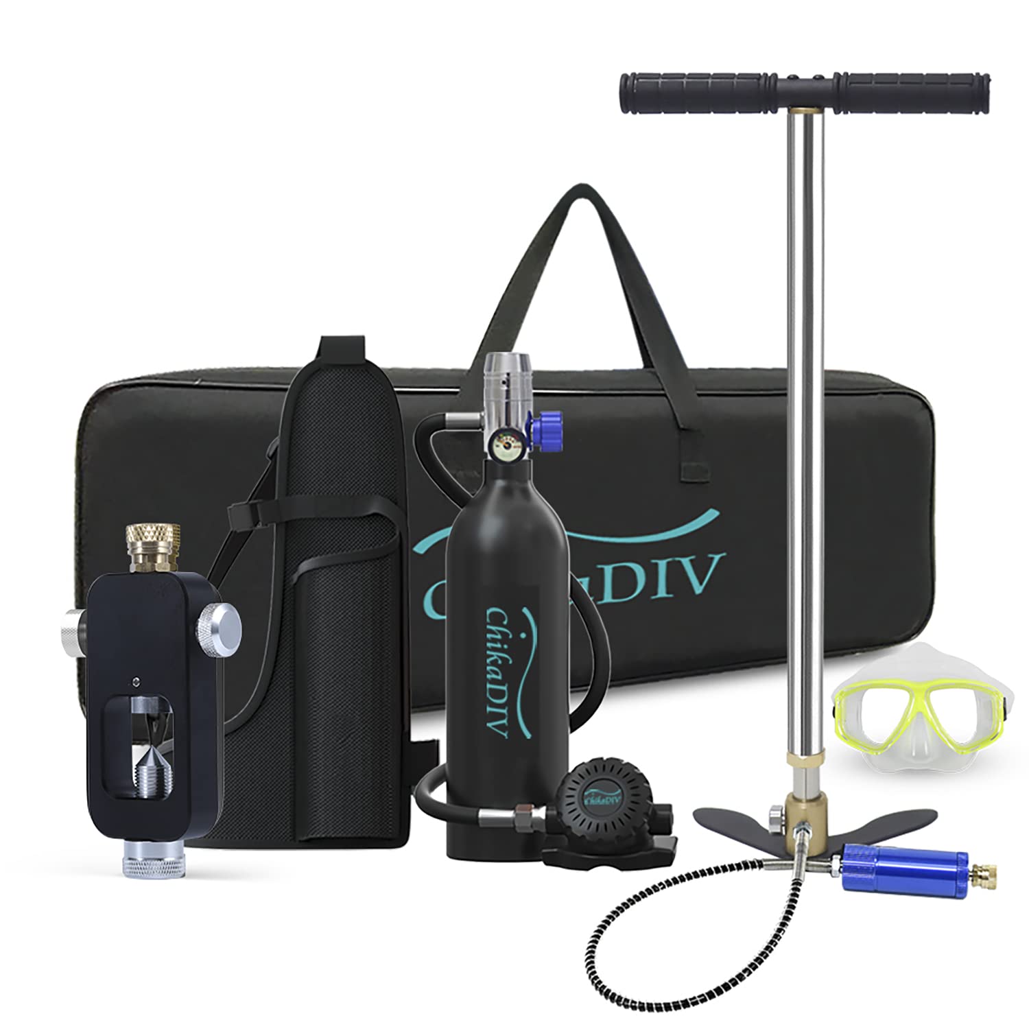 Buy CHIKADIV C400 Mini Scuba Tank Refillable Oxygen Cylinder with 1 L ...