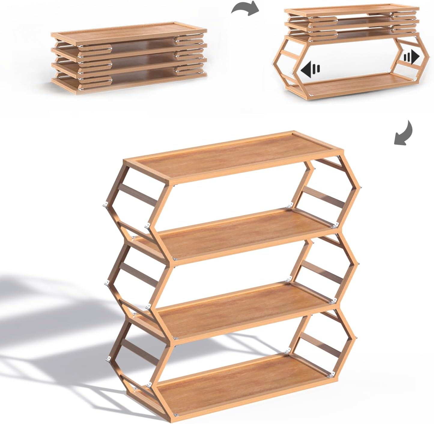 Amazon.com: Omkesavyasvaha 3-Tier Compact Storage Rack - Lightweight ...