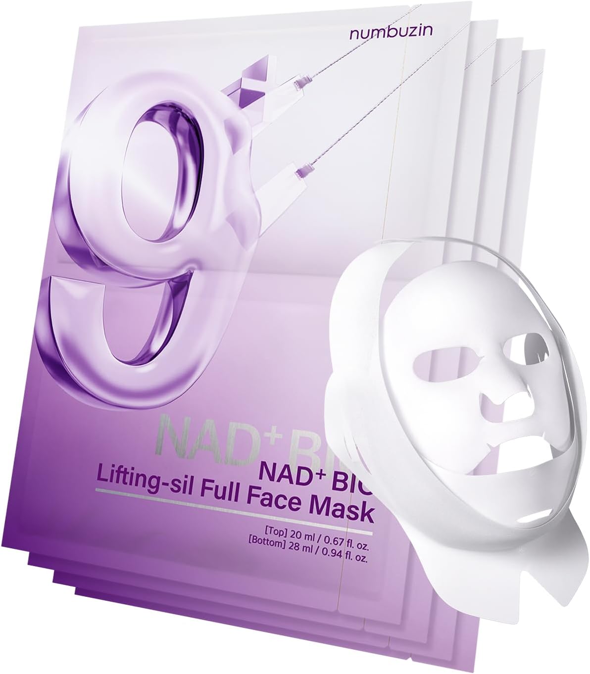 Amazon.com : numbuzin No.9 Sheet Mask | NAD+ BIO Lifting-sil Full Face ...