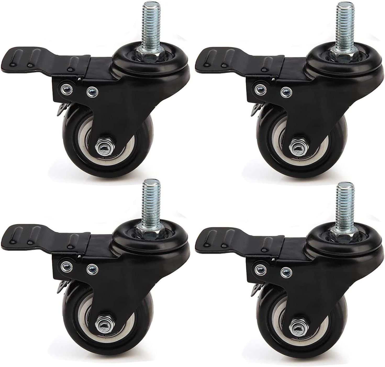 Emuca - Lot de 4 roulettes pivotantes pour Meuble Ø50mm avec Boulon M8 ...