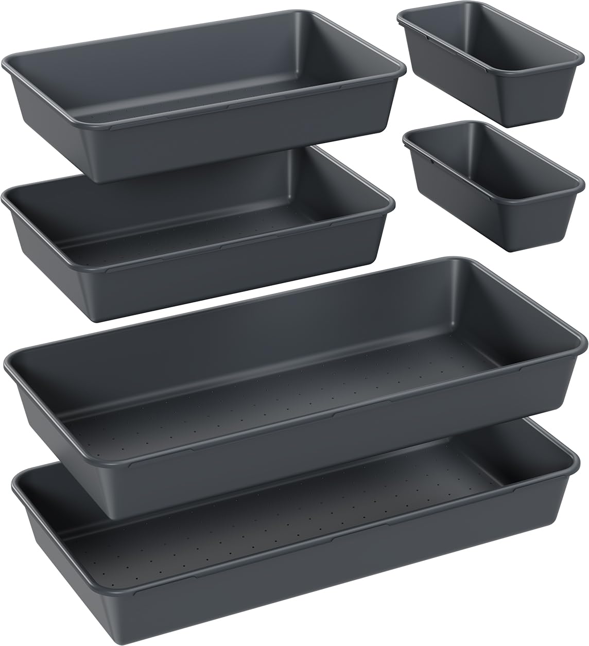 Snapklik.com : 6 PCS Large Drawer Organizer, 3 Sizes Plastic Versatile ...