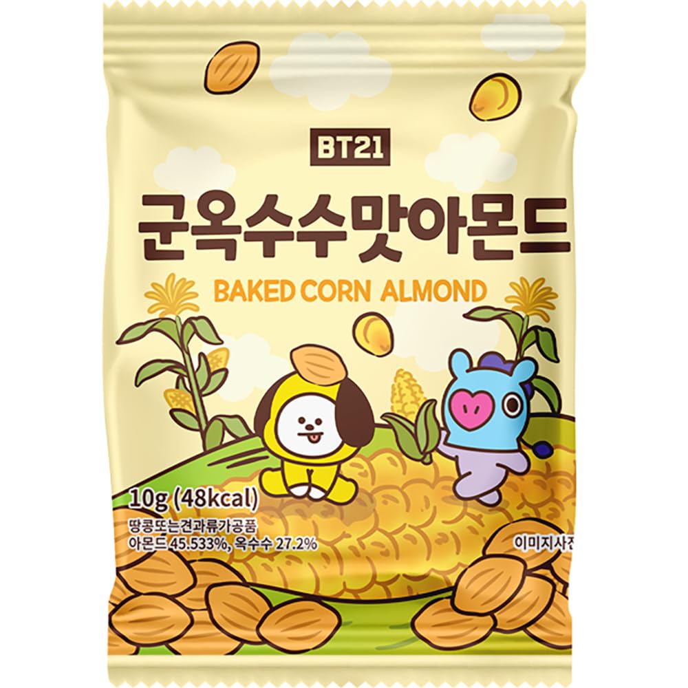 Amazon.com : BT21 Almonds Natural Raw Snack Nuts, Baked corn Almond ...