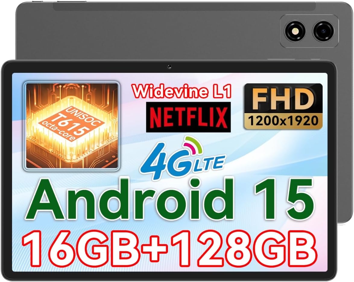 Amazon.co.jp: Android 15 タブレット10インチ 4G LTE、BNCF Bpad 10 4G、Unisoc T615、8コア、16GB+128GB、5MP+5MP ...