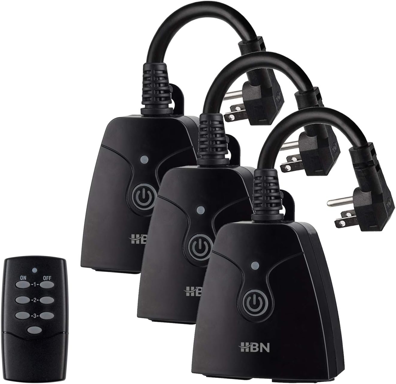 HBN Outdoor Indoor Wireless Remote Control Dual 3-Prong Outlet ...