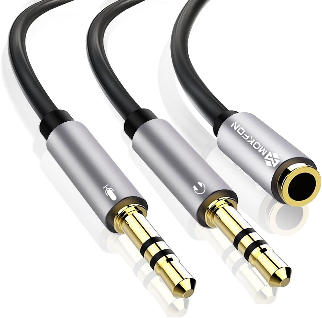 Amazon.com: Combo Audio Adapters Cable Headphone Y Splitter with Mic ...