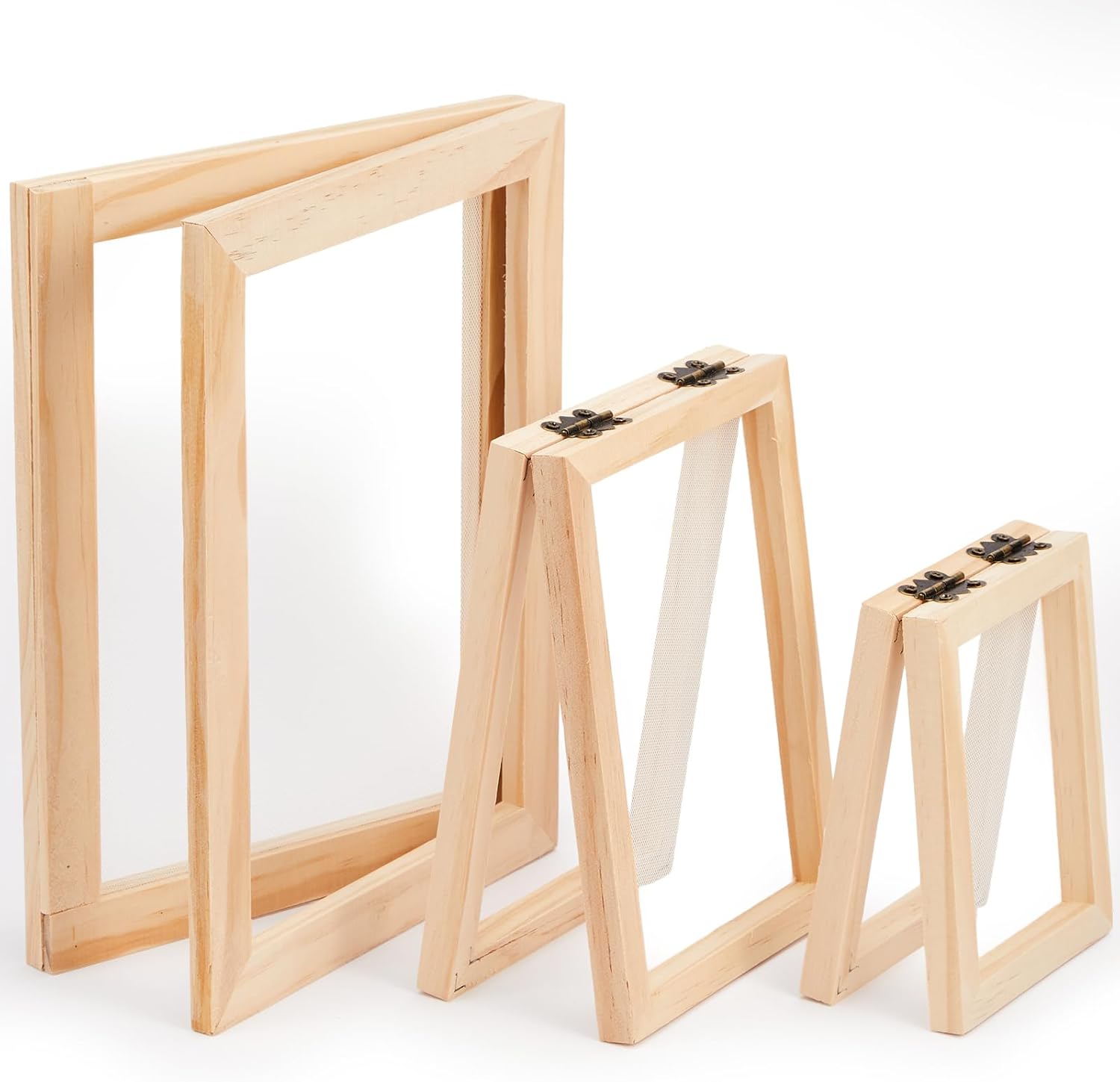 Amazon.com: Honoson 3 Size Wooden Paper Making Screen Paper Making ...