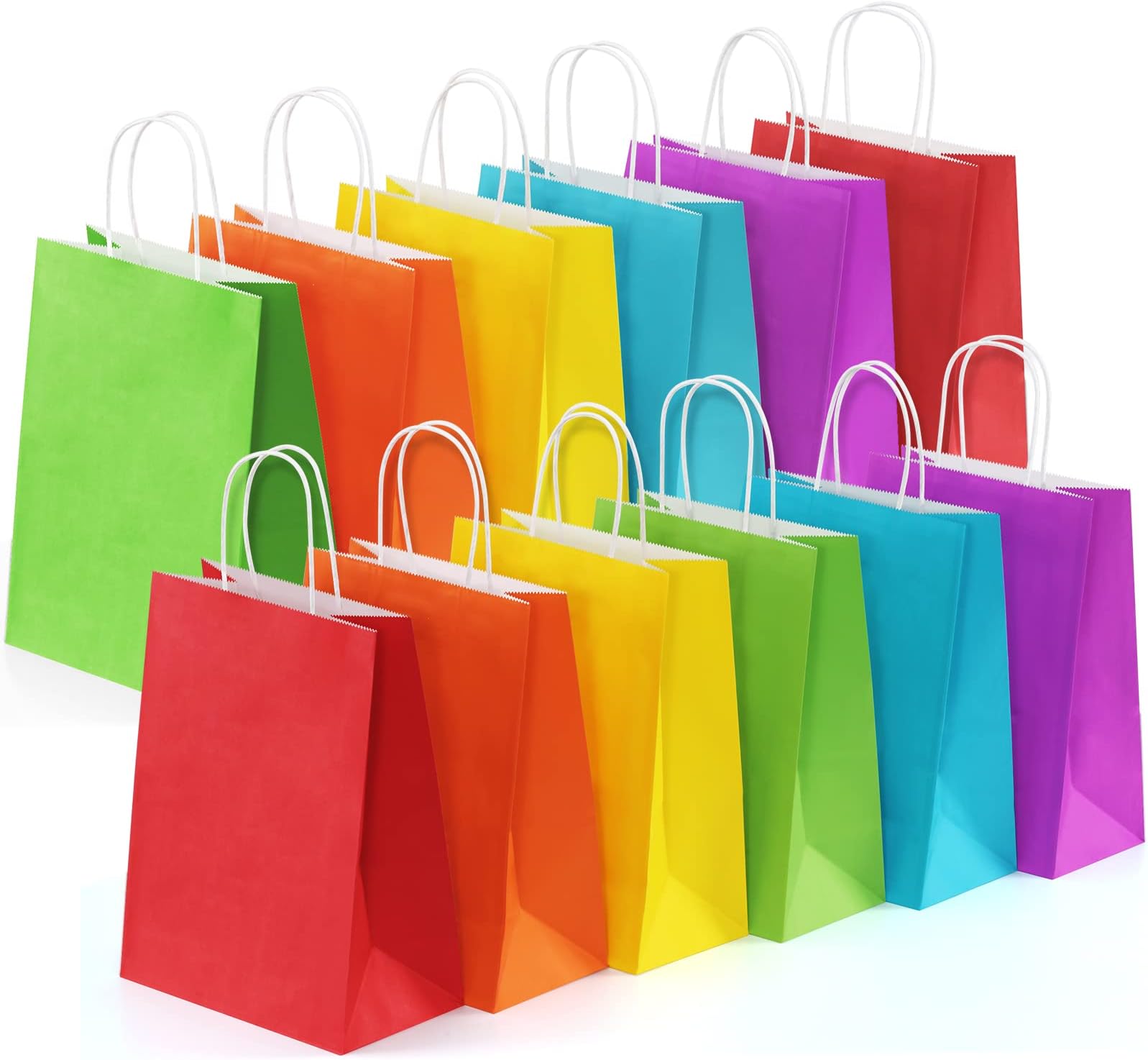 Amazon.com: 18 Pieces Rainbow Paper Party Favor Gift Bags with Handle ...
