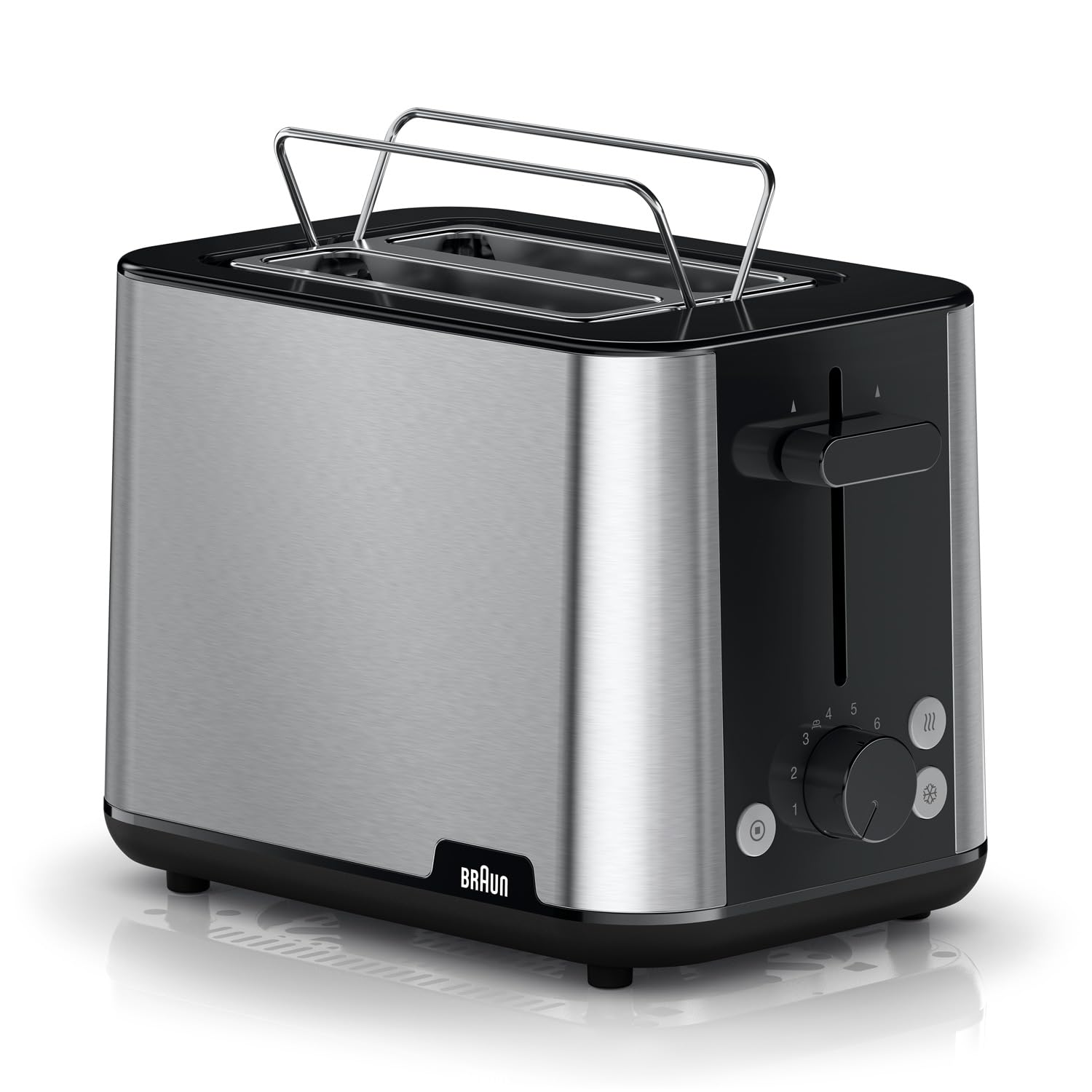 Braun PurShine HT1510BK, 2 Slot Toaster, 8 Toasting Levels, Reheat and ...