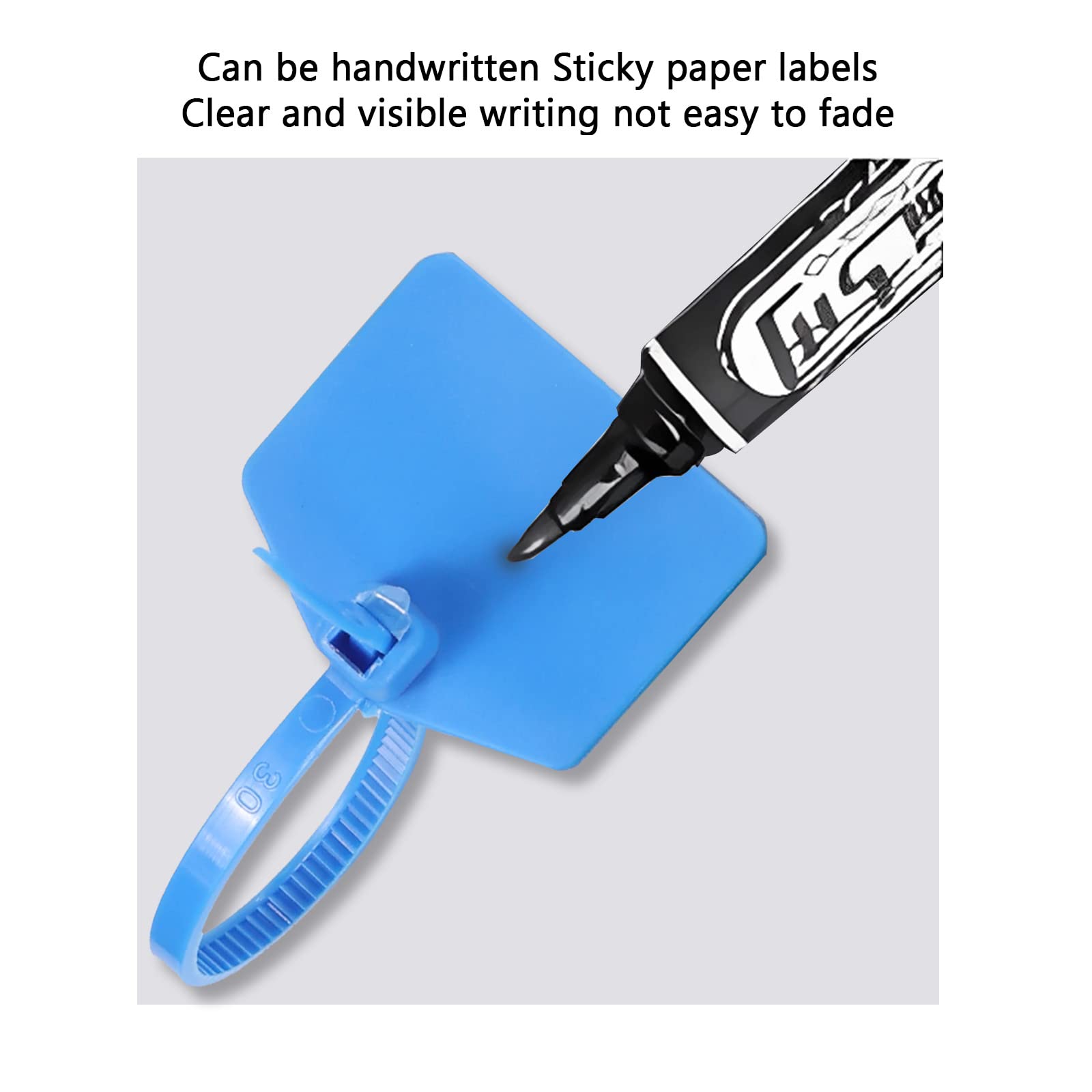 Snapklik.com : 4 In Marker Nylon Cable Ties, Plastic Water Proof Tags ...