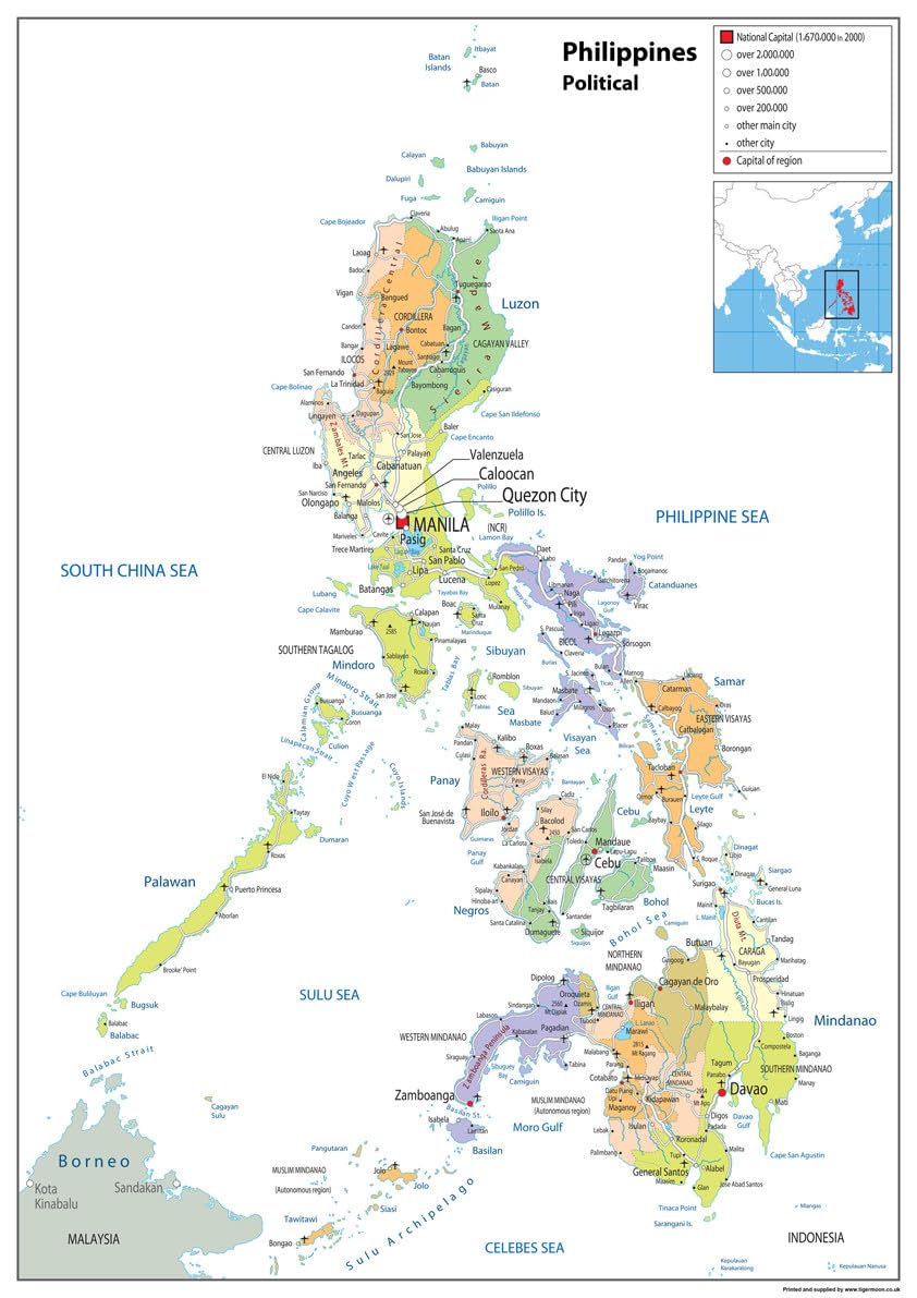 Political Map Of The Philippines Size A1 59 4 X | Desertcart INDIA