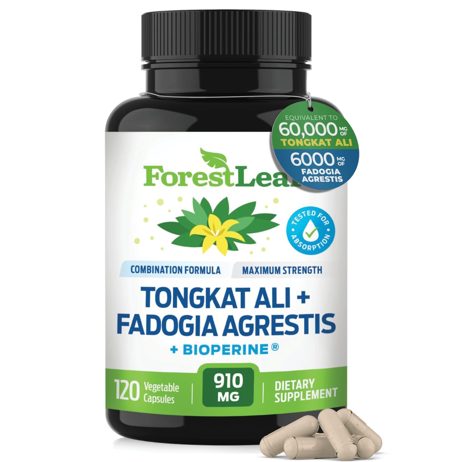 Amazon.com: ForestLeaf Tongkat Ali + Fadogia Agrestis Supplement with ...