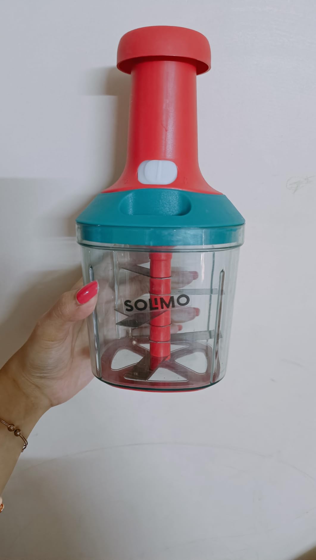 Amazon Brand - Solimo Multipurpose Manual Hand-Press Vegetable Chopper ...