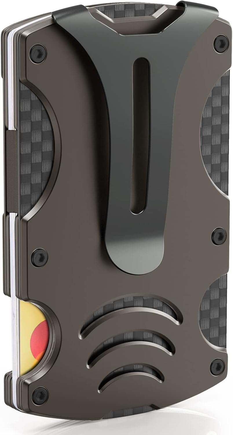 Amazon.com: INECOKS Tactical Wallet, Carbon Fiber Wallet, Metal Money ...