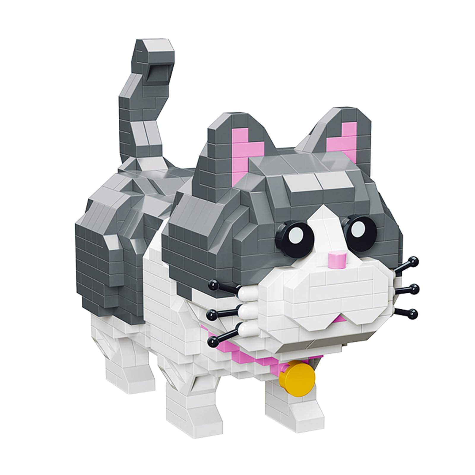 Amazon.com: Pet Cute Gray Cat Building Sets, Micro Building Blocks Cats ...