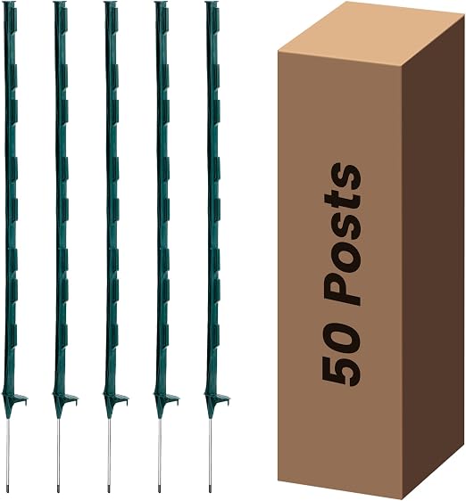 Amazon.com : Toriexon 50 Pack Electric Fence Posts, 48 inch Step in ...
