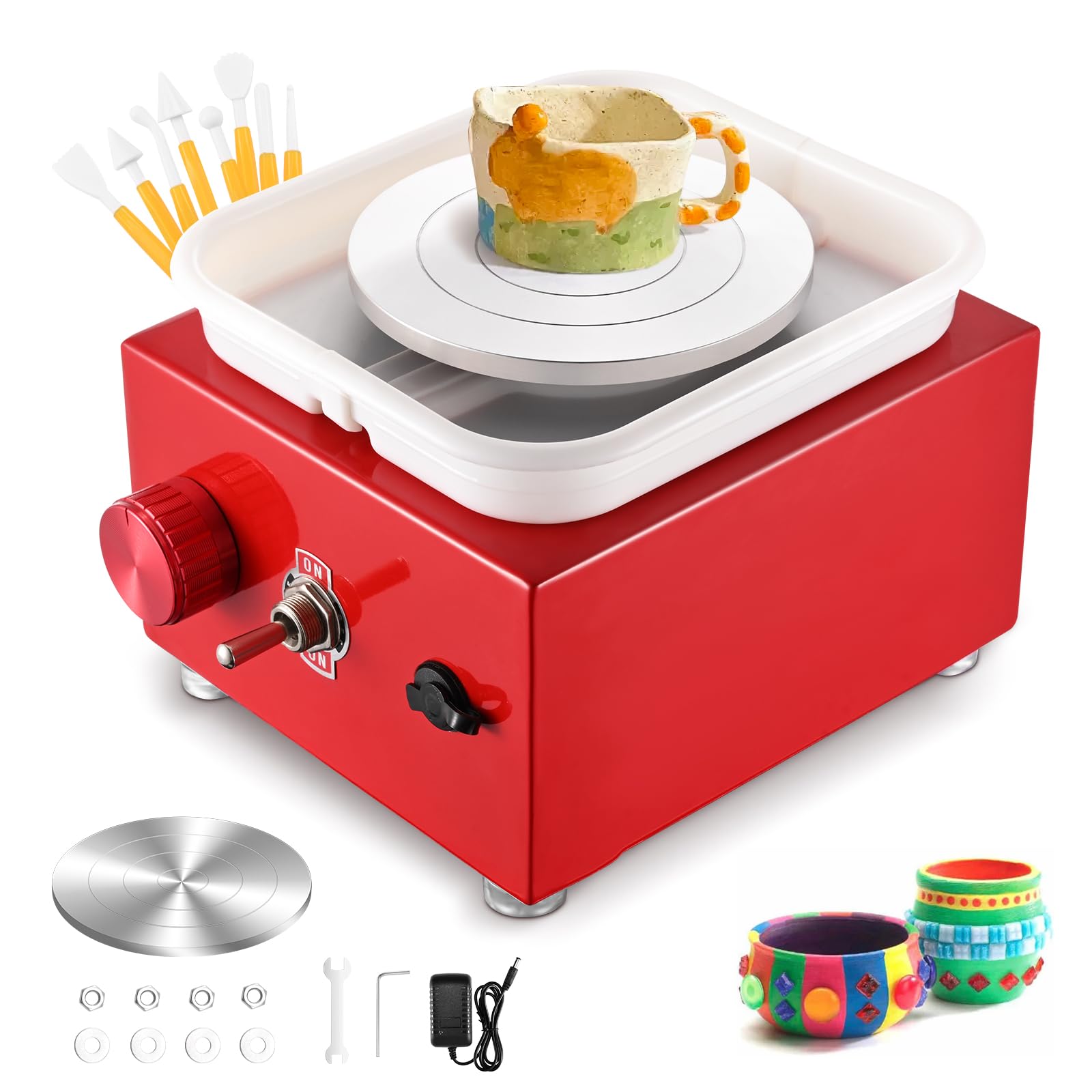 Mini Pottery Wheel, Couleeur 2000RPM & 10/6.5cm Plates Turntable ...