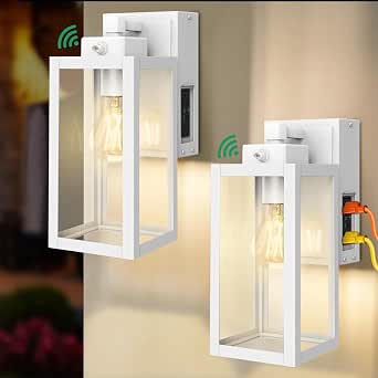 Lamomo Porch Lights Outdoor with Outlet, 2 Pack Dusk to Dawn Exterior ...