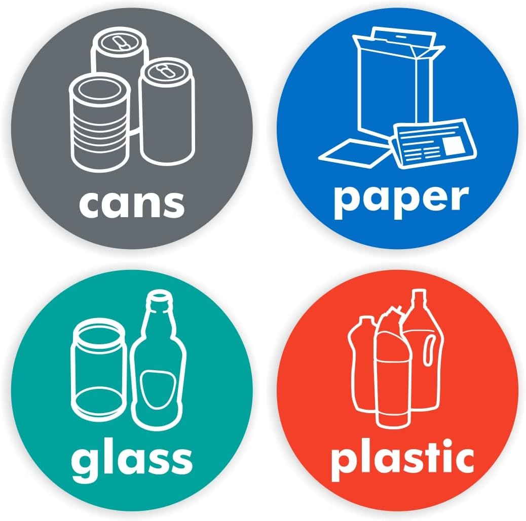K Smart Sign | Mixed Set of Recycling Bin Sticker Labels/Stickers Pack ...