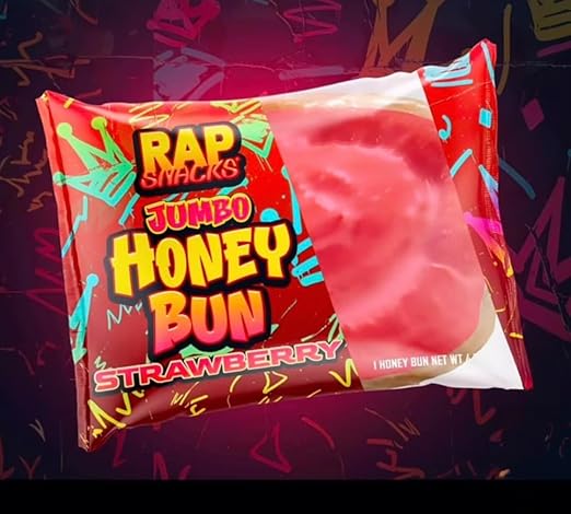 Amazon.com : Rap Jumbo Honey Bun, Strawberry Flavor, Sweet Pastry Snack ...