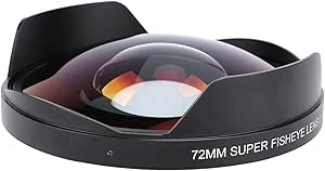 Amazon.com : 72MM 0.3X HD Wide Angle Fisheye Lens with Hood, Long Depth ...