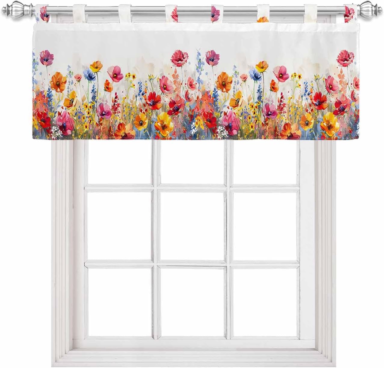 Amazon.com: ZOE GARDEN Floral Tab Top Valances for Windows, Short ...