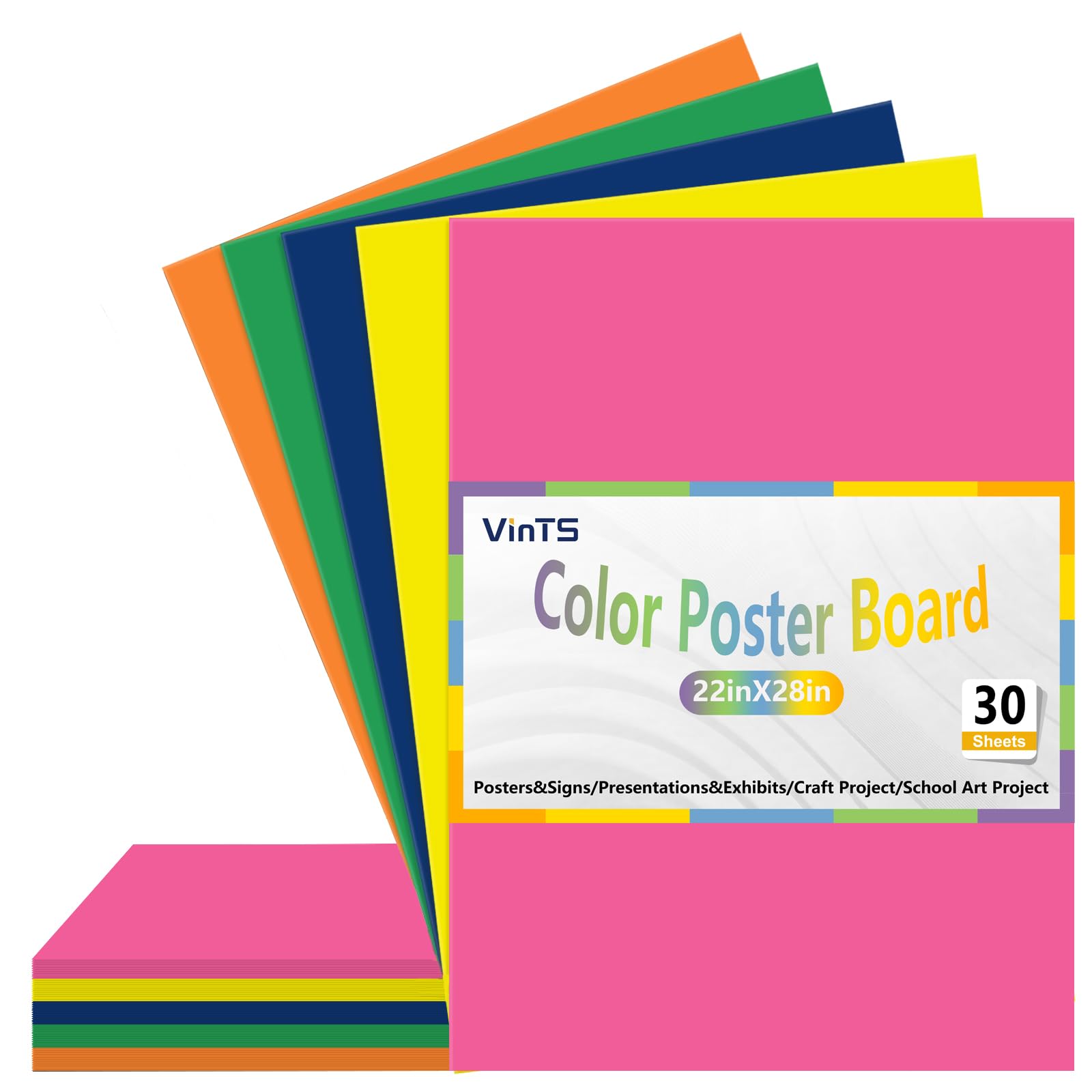 Amazon.com: VinTS 30Pcs Poster Board,22x28 Colored Poster Paper ...