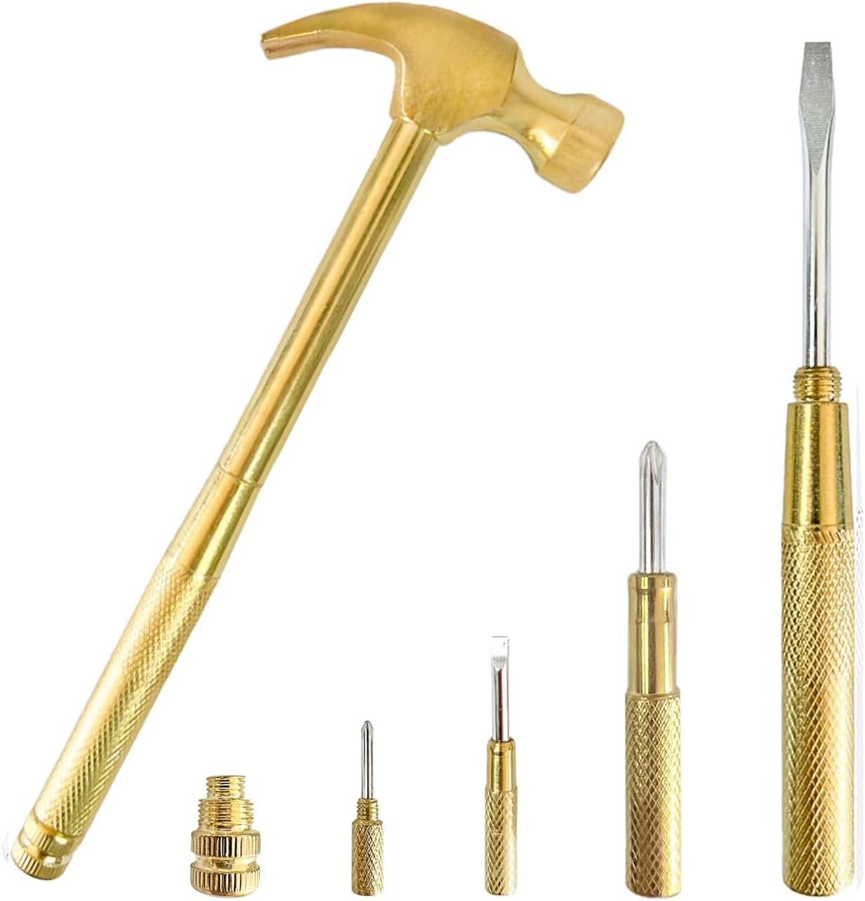 6 in 1 Mini Hammer Brass Hammer with Screwdriver Hand Tools ...