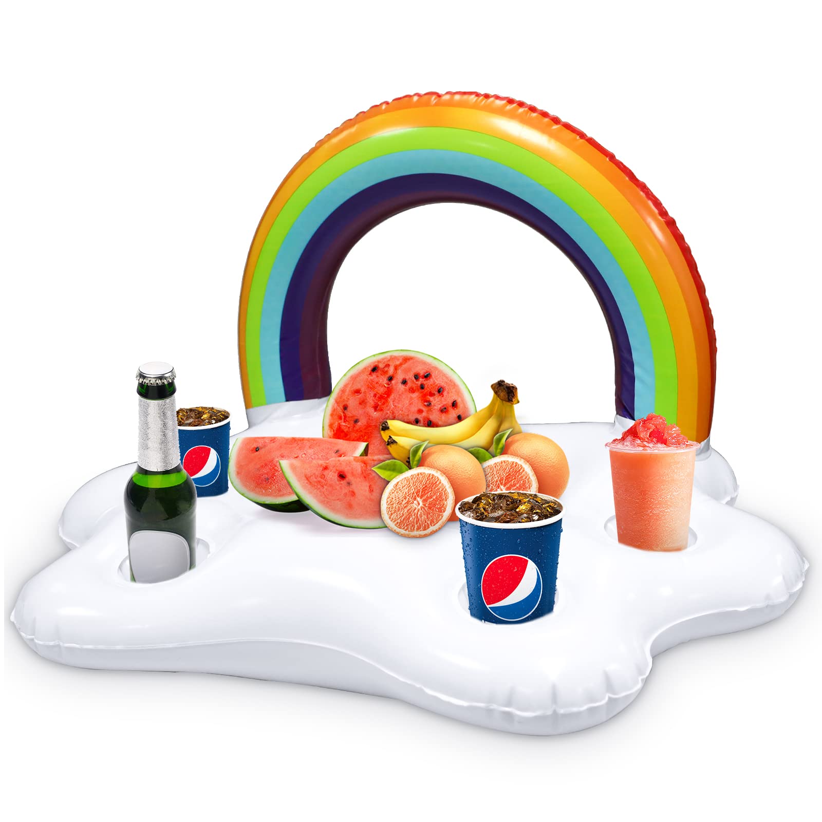 Snapklik.com : Newmemo Rainbow Cloud Floating Drink Holder Pool Drink ...